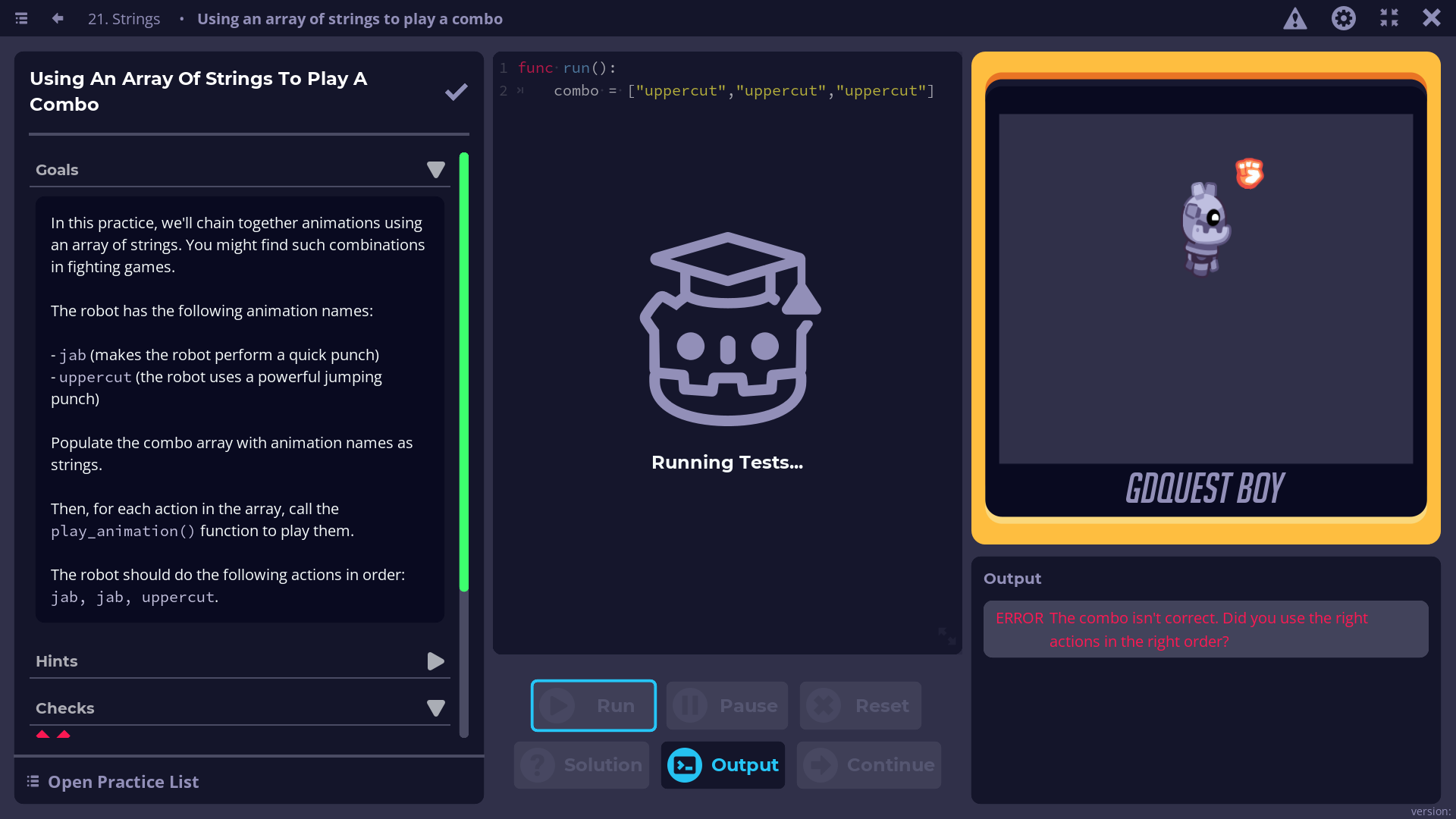Lesson 21: animation plays based on combo array content, not play_animation() · Issue #550 ...