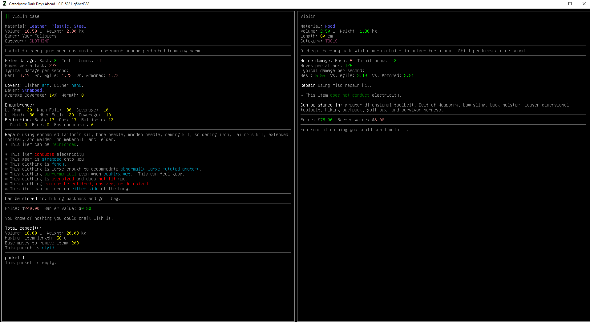 Violin Case Cannot Store Violin · Issue #44454 · CleverRaven/Cataclysm ...