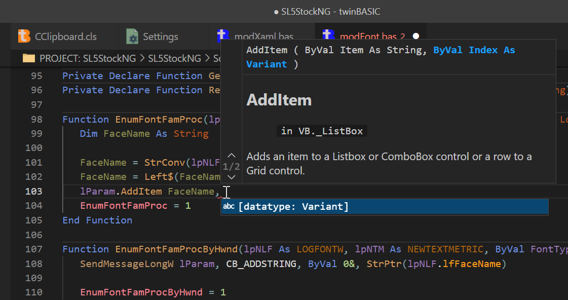 tB ListBox.AddItem Method Signature is Incompatible with VB6 ListBox.AddItem Method Signature ...