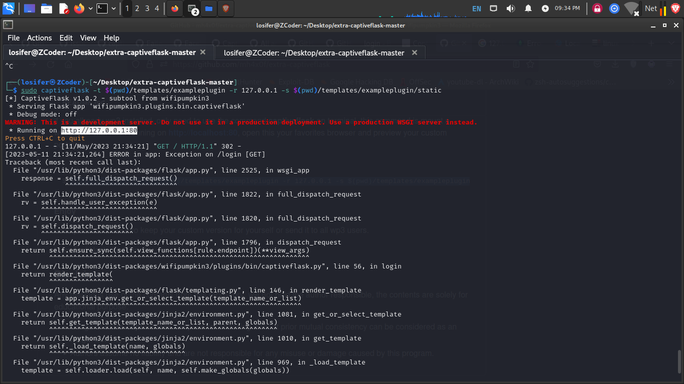 captiveflask internal server error · Issue #229 · P0cL4bs/wifipumpkin3 ...