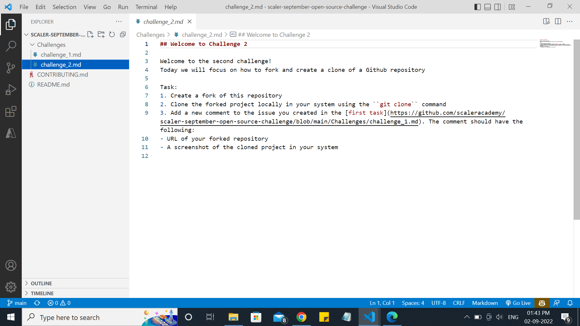 Challenge 2 · Issue #443 · scaleracademy/scaler-september-open-source-challenge-2022 · GitHub