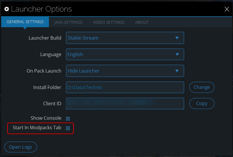 Set default page/tab/menu when loading. · Issue #186 · TechnicPack/LauncherV3 · GitHub