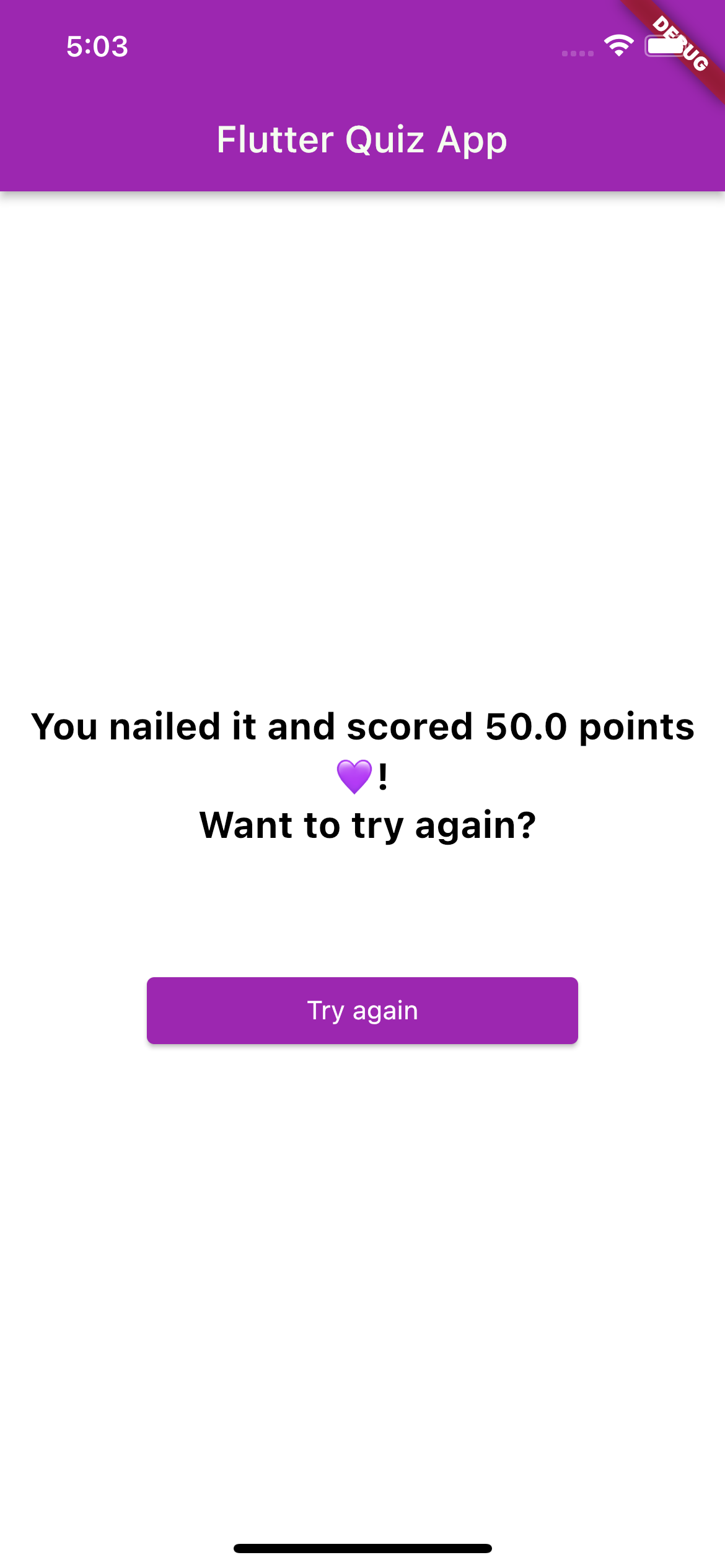 A Simple Quiz App Made On Vs Code Using Flutter