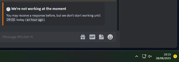 [BUG] Working hours not displaying correct time · Issue #476 · discord-tickets/bot · GitHub