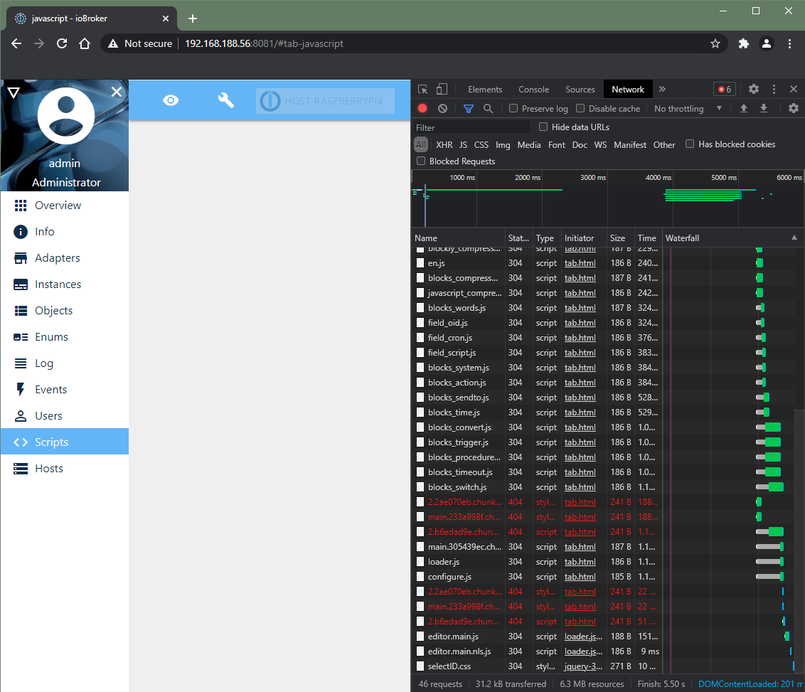 Clicking on the Tab "Scripts" does not open the Scripts-Editor · Issue #827 · ioBroker/ioBroker ...