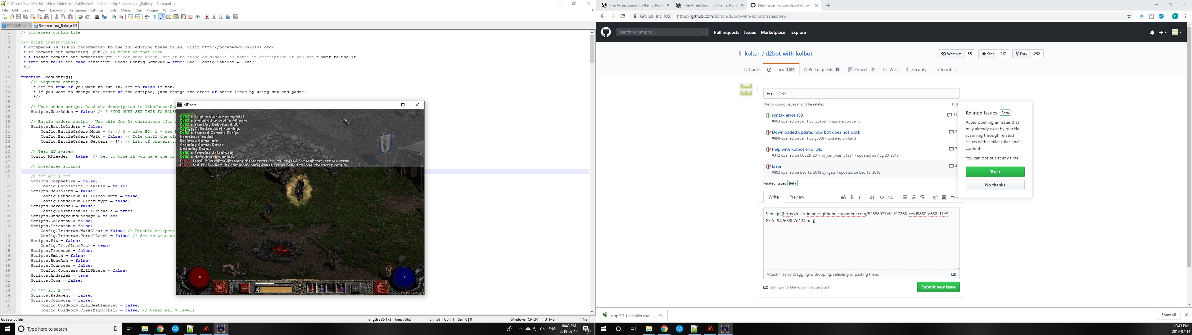 Error 133 · Issue #1796 · kolton/d2bot-with-kolbot · GitHub