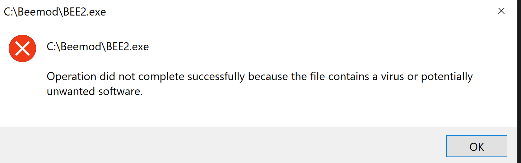 Windows Defender detected a trojan · Issue #1631 · BEEmod/BEE2.4 · GitHub
