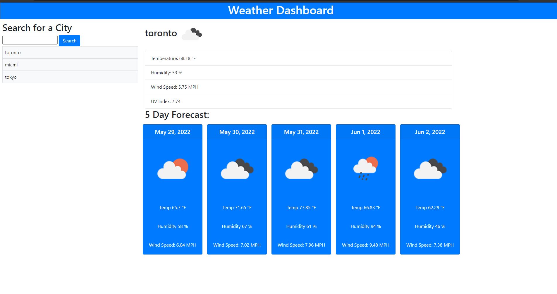 GitHub - BenYeung4/Weather_Dashboard
