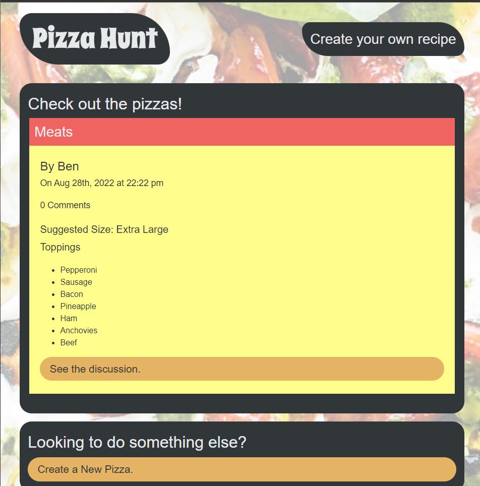 GitHub - BenYeung4/pizza-hunt