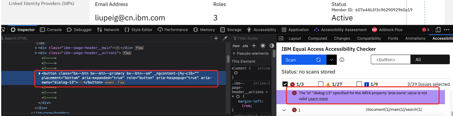 [Accessibility Issue]The 'id' "dialog-*" specified for the ARIA property 'aria-owns' value is ...