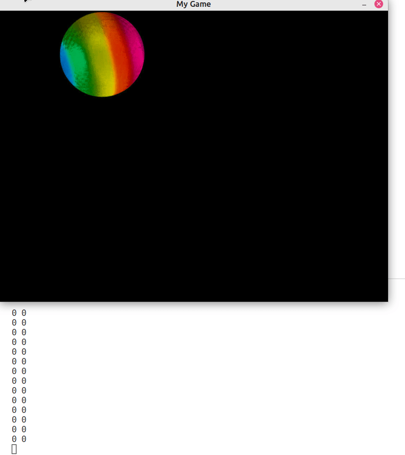 Example of a simple game with smooth keyboard movement of a ball around the screen. Uses pygame ...