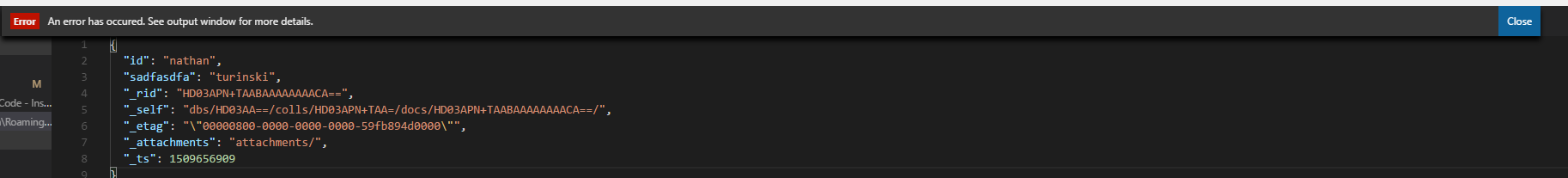 Not able to delete documents · Issue #141 · microsoft/vscode-cosmosdb · GitHub