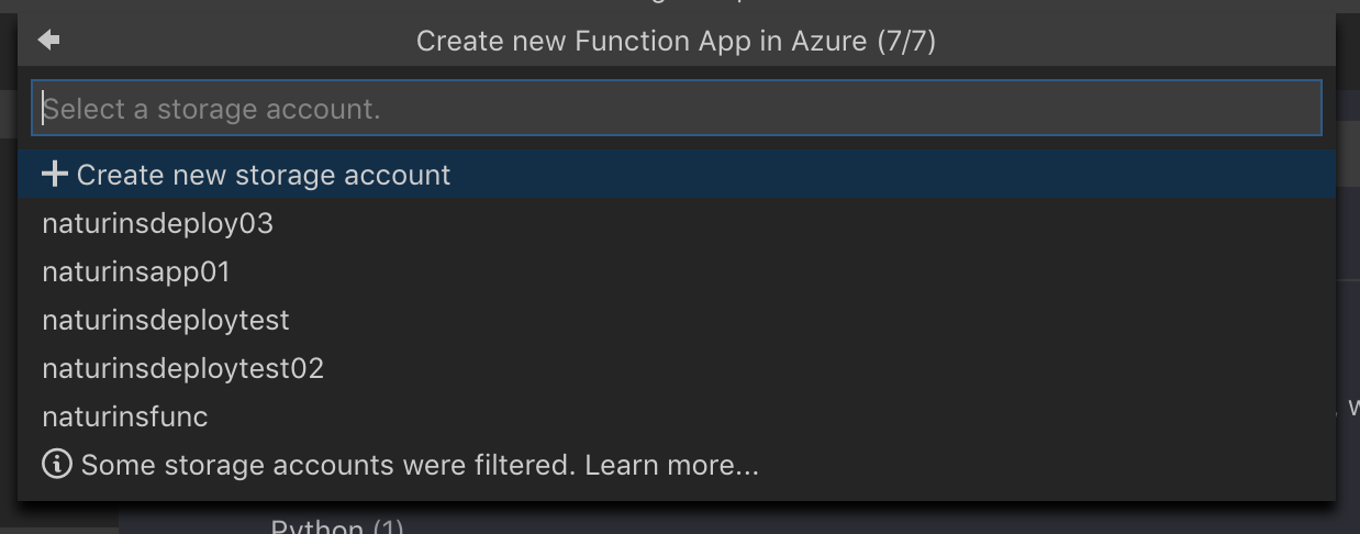 Clicking Learn More During The Storage Account Step Cancels App Creation · Issue 1266 