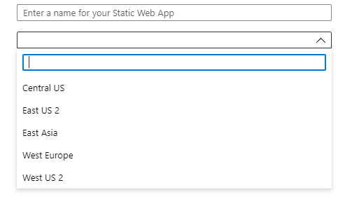 Only Show Supported Locations When Creating A Static Web App · Issue 18 · Microsoftvscode