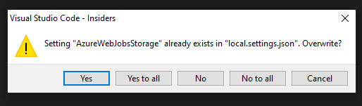 Download Remote Settings prompts to overwrite AzureWebJobsStorage setting · Issue #2389 ...