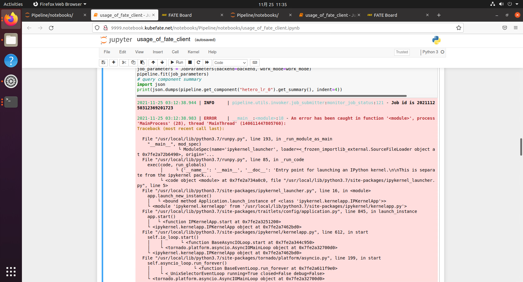 运行notebook中usage_of_fate_client报错 · Issue #494 · FederatedAI/KubeFATE · GitHub