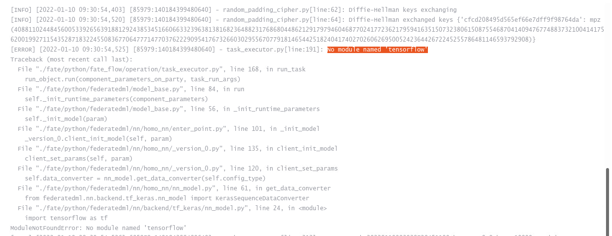 运行homo_NN例子出错 · Issue #507 · FederatedAI/KubeFATE · GitHub