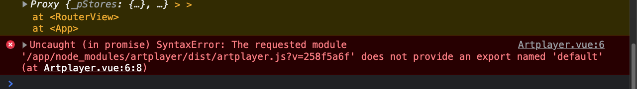 Vite Project Gives Javascript Error · Issue 331 · Zhw2590582artplayer 