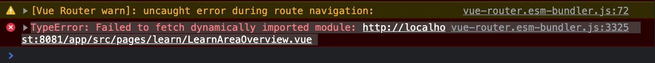 failed to fetch dynamically imported module after loading other successfully in vite project ...