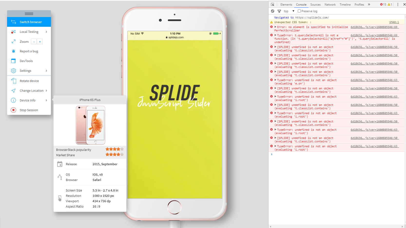 Splider doesn't work on Safari, iOS v9 and lower. · Issue #165 · Splidejs/splide · GitHub