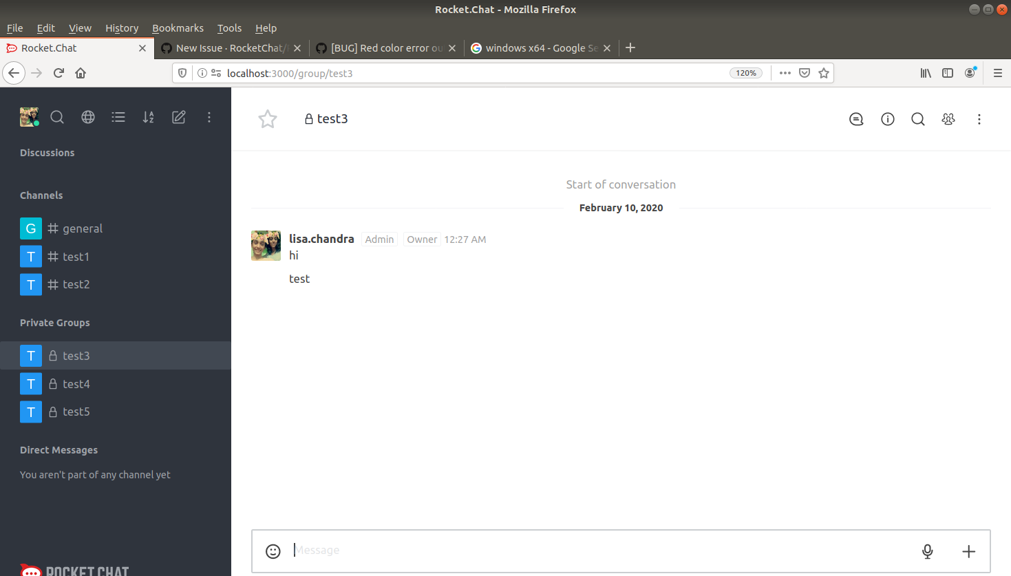 Username not displayed if the first message of consecutive messages is ...
