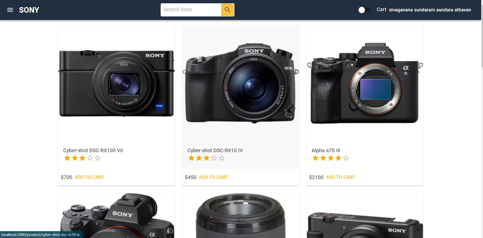 Github Sundaraathavan Sony Ecommerce