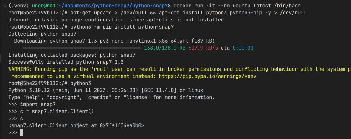 Python Snap7 On Python39 Alpine313 And On Ubuntu In Both Cases It Gives Runtimeerror
