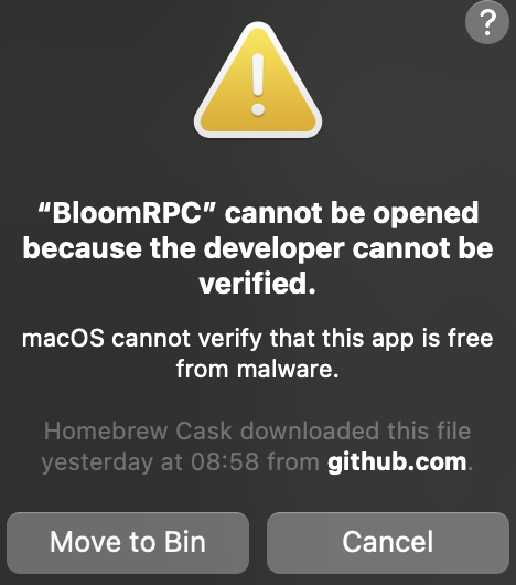 Bloomrpc can't run on Mac M1? · Issue #383 · bloomrpc/bloomrpc · GitHub