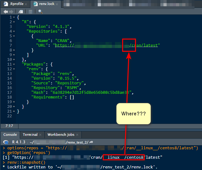 `renvsnapshot` With `optionsrepos Myrepourl` The Wrong Repository Is Being Installed