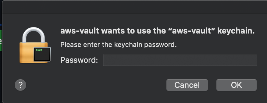 Help: Reduce Number of Keychain Password Prompts? · Issue #745 · 99designs/aws-vault · GitHub
