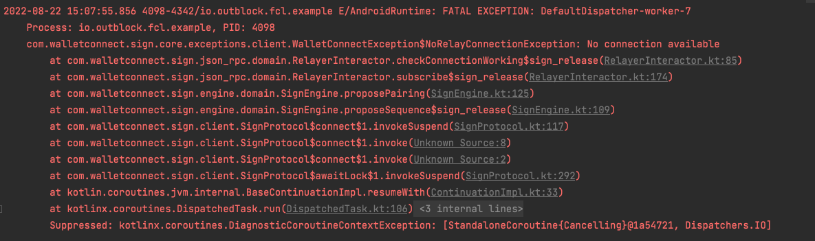 NoRelayConnectionException: No connection available. · Issue #359 · WalletConnect ...