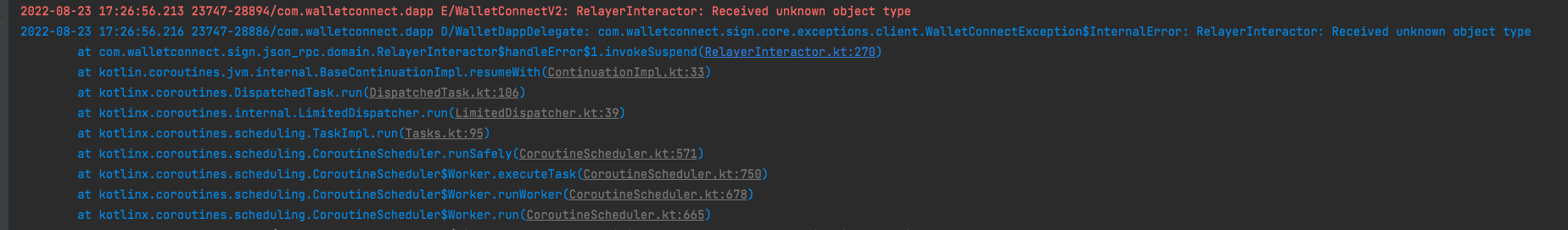 RelayerInteractor: Received unknown object type · Issue #362 · WalletConnect ...