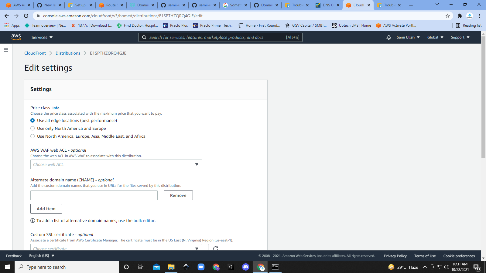 One or more of the CNAMEs you provided are already associated with a different resource. · Issue ...