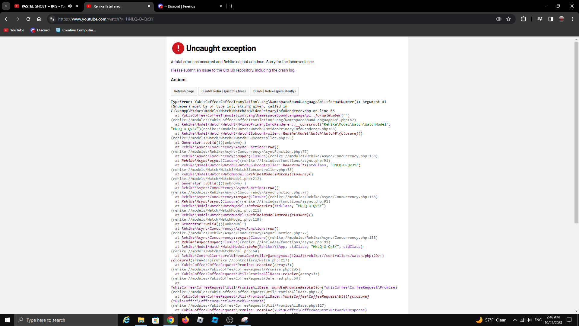 Movies Result In Fatal Errors · Issue 388 · Rehikerehike · Github