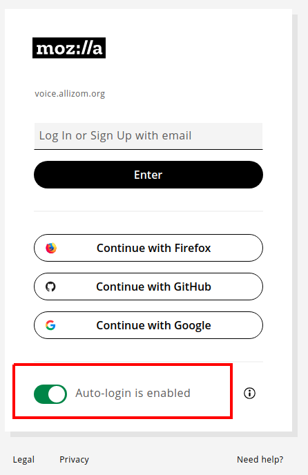 Remove autologin toggle from edit email window · Issue #1620 · common-voice/common-voice · GitHub