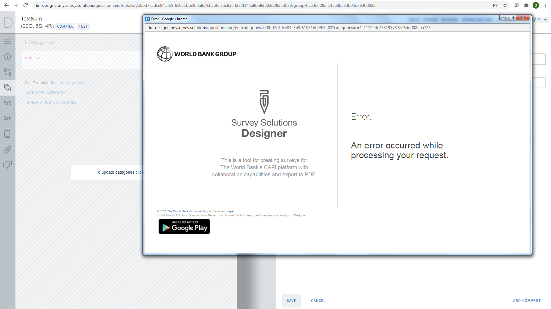 Attempt to edit reusable categories leads to an error in Designer · Issue #1601 ...