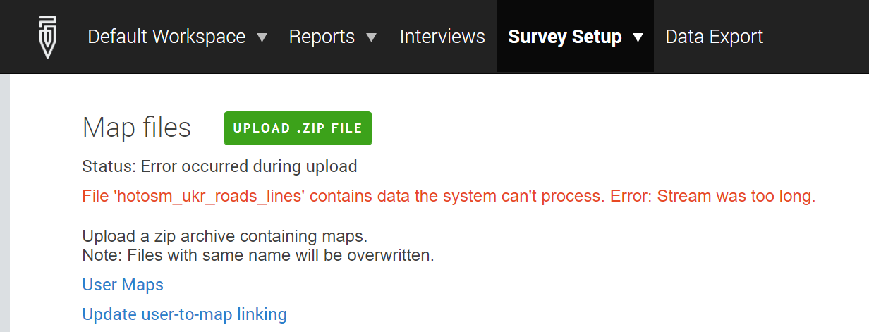 Error When Uploading A Large Shapefile · Issue 1681 · Surveysolutionssurveysolutions · Github