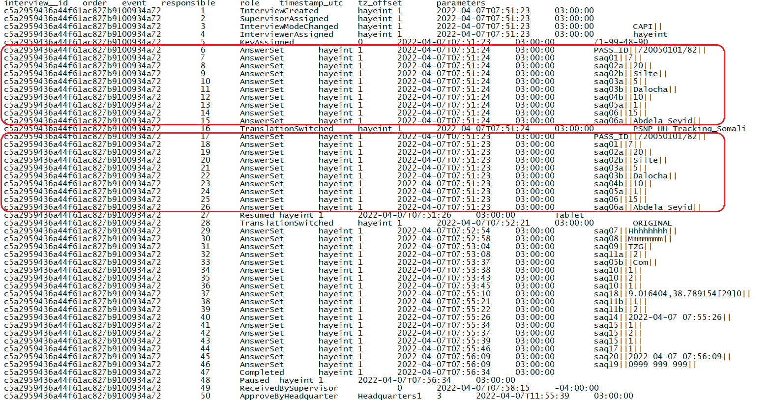 Duplicate event entries in paradata · Issue #2022 · surveysolutions/surveysolutions · GitHub