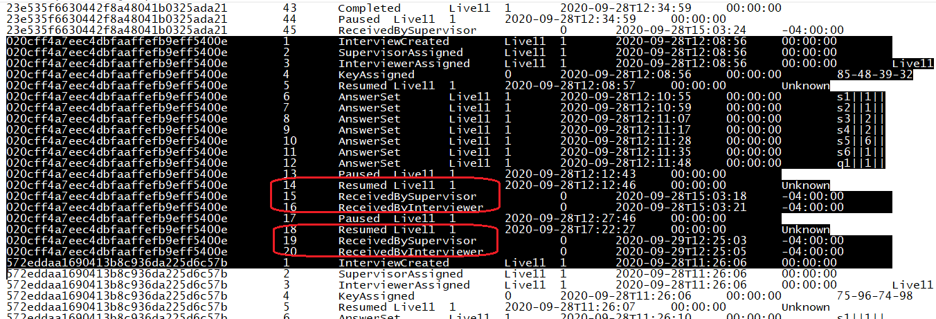 Interview paused event is not recorded if the interview was obtained in partial synchronization ...