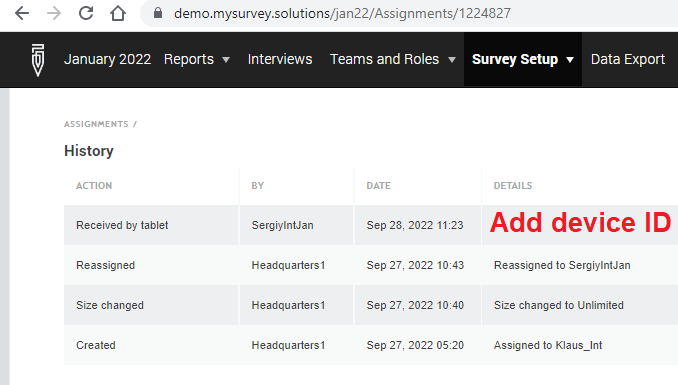 Add device ID to the event ReceivedByTablet · Issue #2059 · surveysolutions/surveysolutions · GitHub