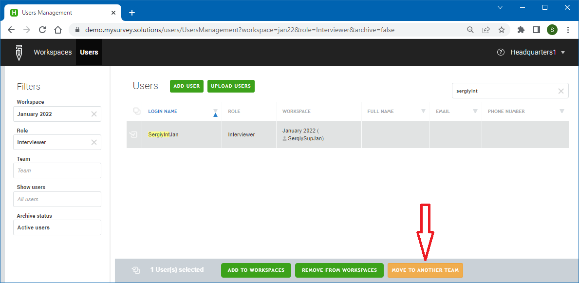 Users can't find the button to move an interviewer to another team ...