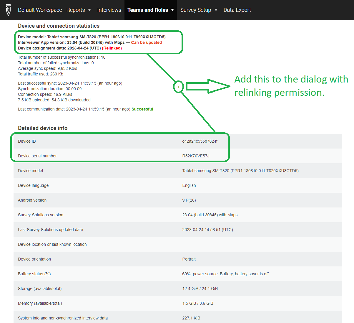 Write Device Info In The Settings Allowing Relinking · Issue 2530 