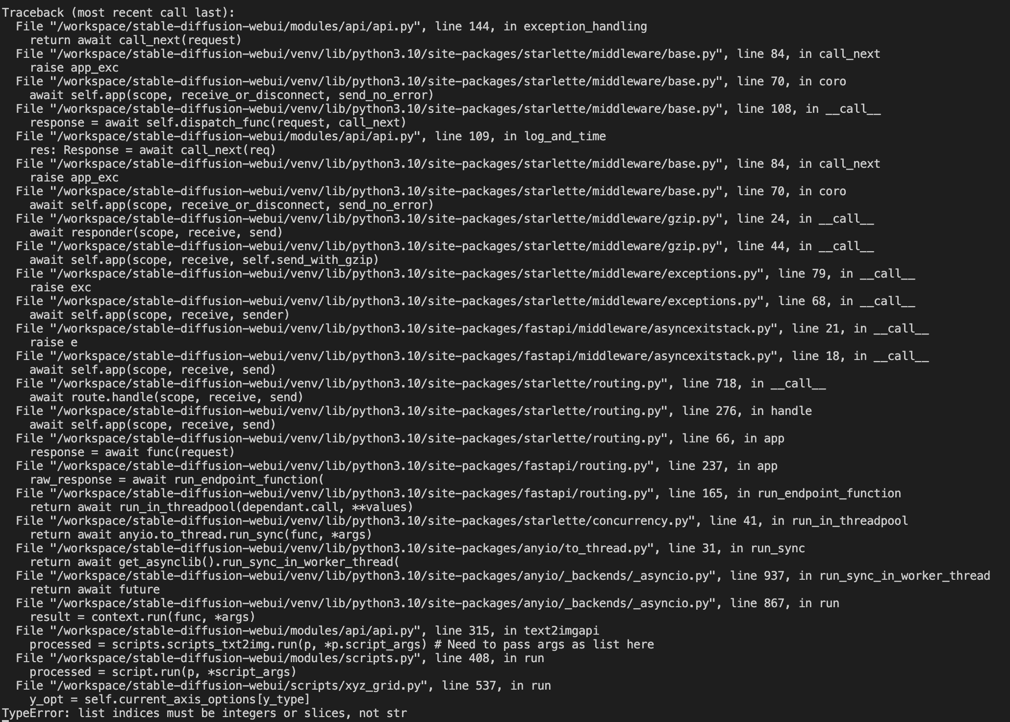 Getting an error using XYZ Script through API with the new update ...