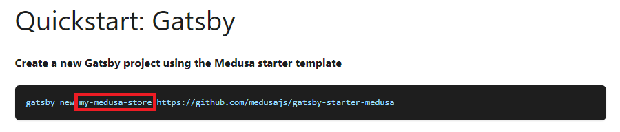 Docs: Gatsby Quickstart Directory · Issue #1654 · medusajs/medusa · GitHub