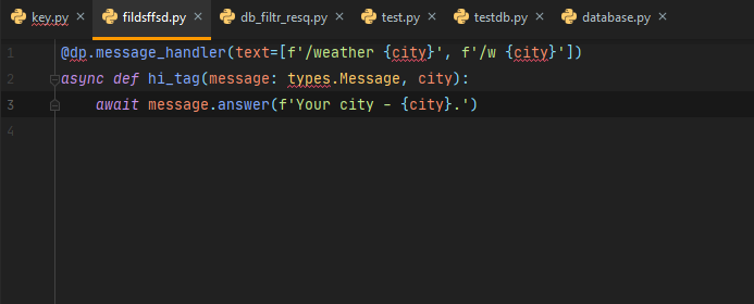 Add built-in filter for variable in command · Issue #517 · aiogram/aiogram · GitHub