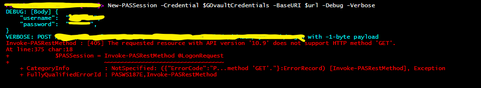 Issue with New-PASSession · Issue #194 · pspete/psPAS · GitHub