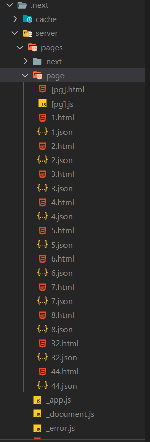 Is there any way to know how many [id].json files have been generated with Incremental Static ...