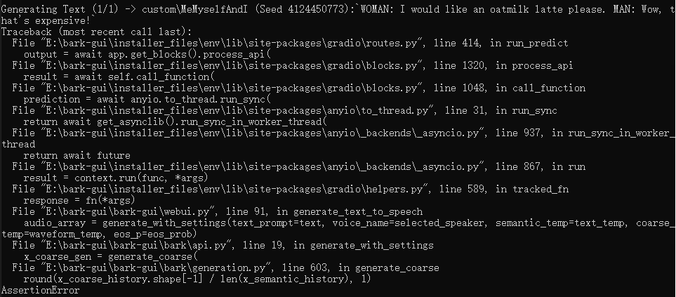 AssertionError while using Clone Voice grenerated file · Issue #21 · C0untFloyd/bark-gui · GitHub
