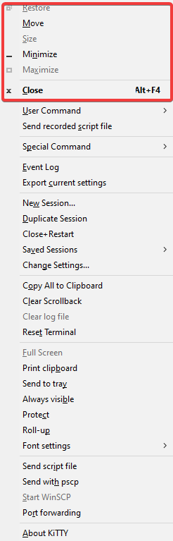[bug] System menuitems in System menu (Alt + Space) doen't work in 0.73.2.6 · Issue #135 · cyd01 ...