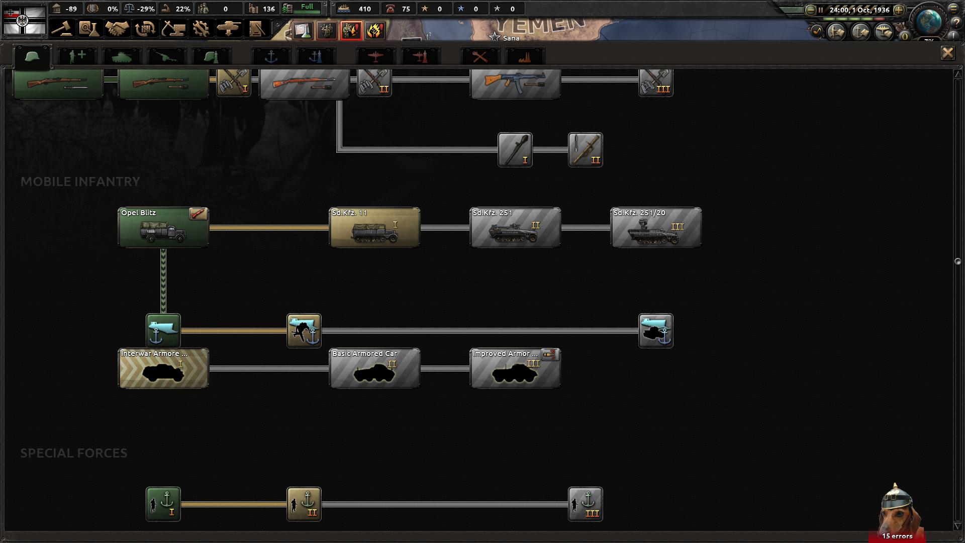 Tech tree - messed up gfx alignment due to the armored cars · Issue ...